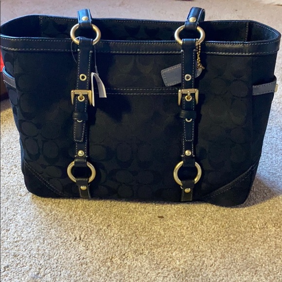 Coach | Bags | Coach Black Logo Tote Bag | Poshmark